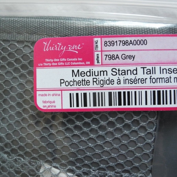 thirty-one | Bags | Thirty One Medium Stand Tall Insert Grey Gray New ...